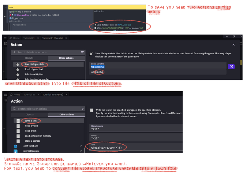GDevelop Save/Load Yarn Dialogue + Dialogue System by H0ndred