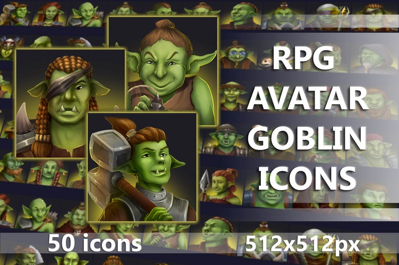 Goblin Avatars Icon Pack by Free Game Assets (GUI, Sprite, Tilesets)