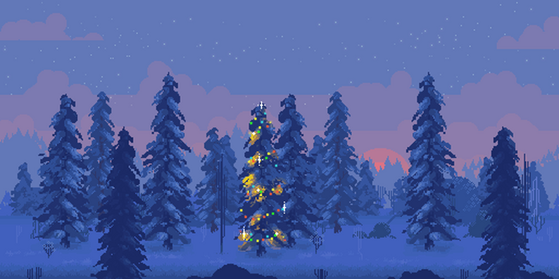 Free Pixel Art Winter Forest by edermunizz