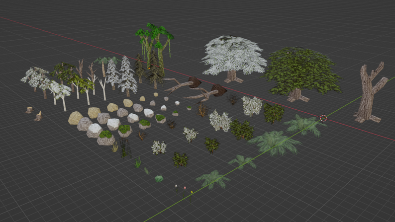 Retro PSX Style Wilderness Assets by PorkBellyGames