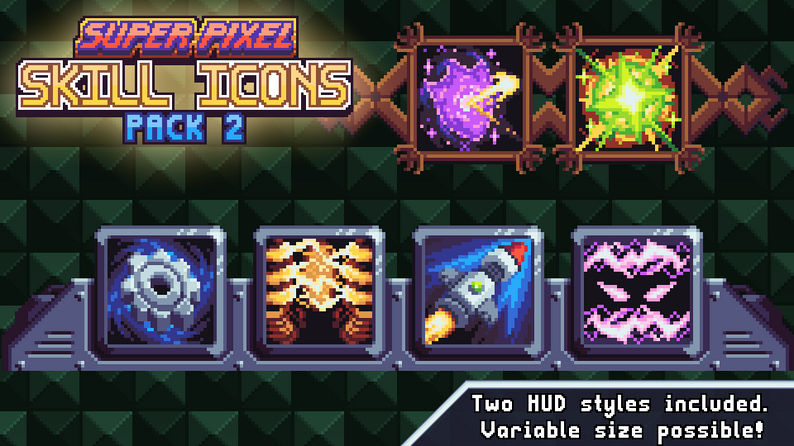 Super Pixel Skill Icons Pack 2 by unTied Games