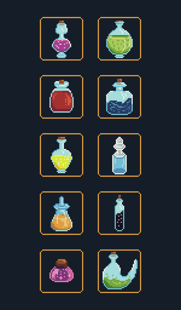 FREE Pixel Art Alchemy icon pack by Darina Grant