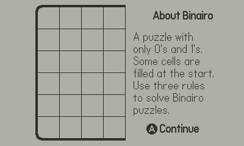 Binairo - Logic Puzzle (Playdate) by PocketGames
