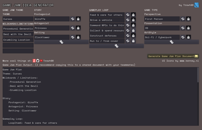 Game Jam Idea Generator by Travh98