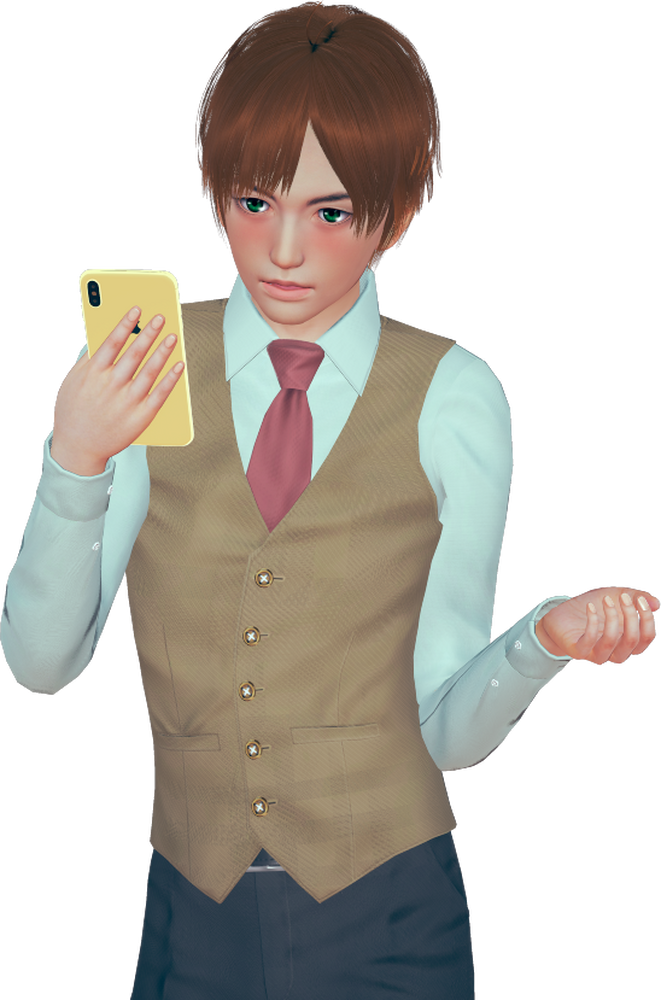 Simon Visual Novel Character Sprite with photoshop files by Quark_Yifu