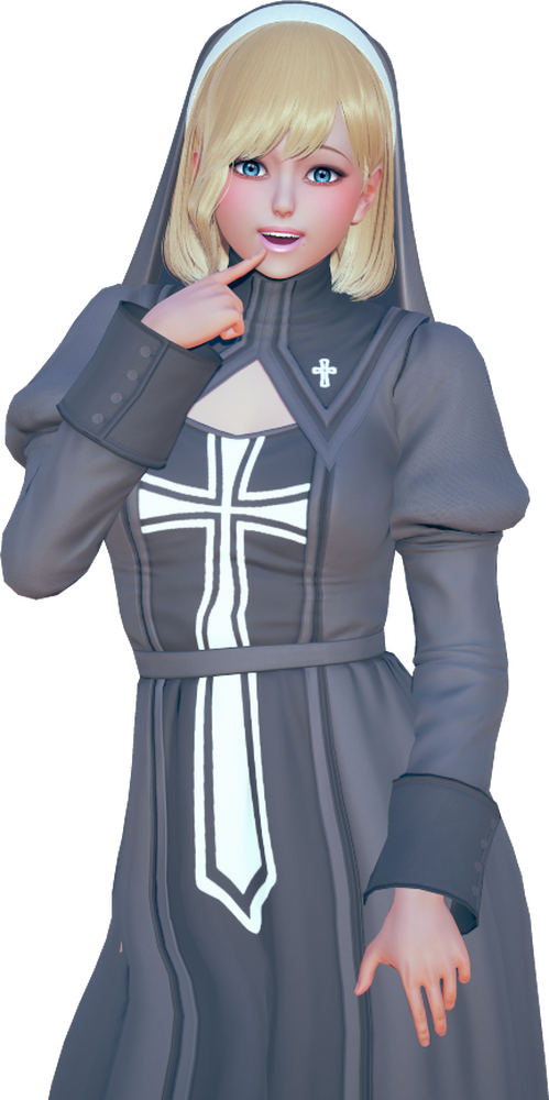 Nun Visual Novel Character Sprite with Photoshop file by Quark_Yifu