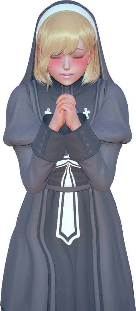 Nun Visual Novel Character Sprite with Photoshop file by Quark_Yifu
