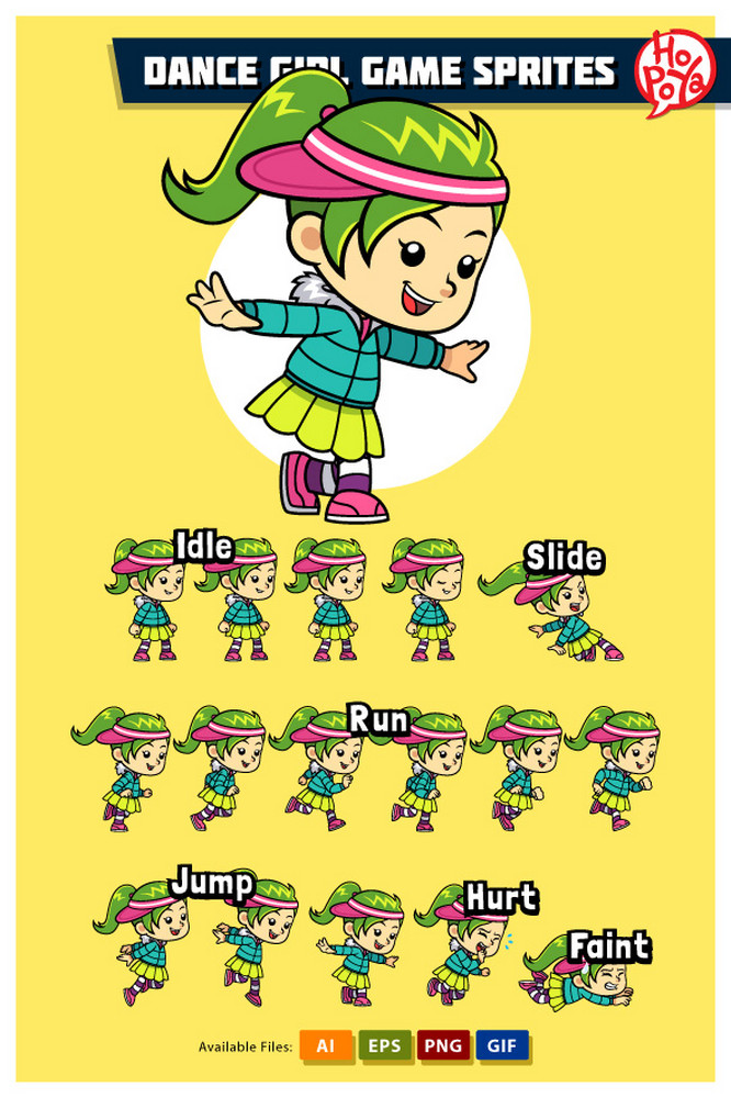 Dance Girl Game Sprites by mikailain