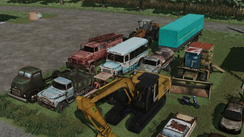 FS22 Placeable Junkyard Cars by Crown's Dealership