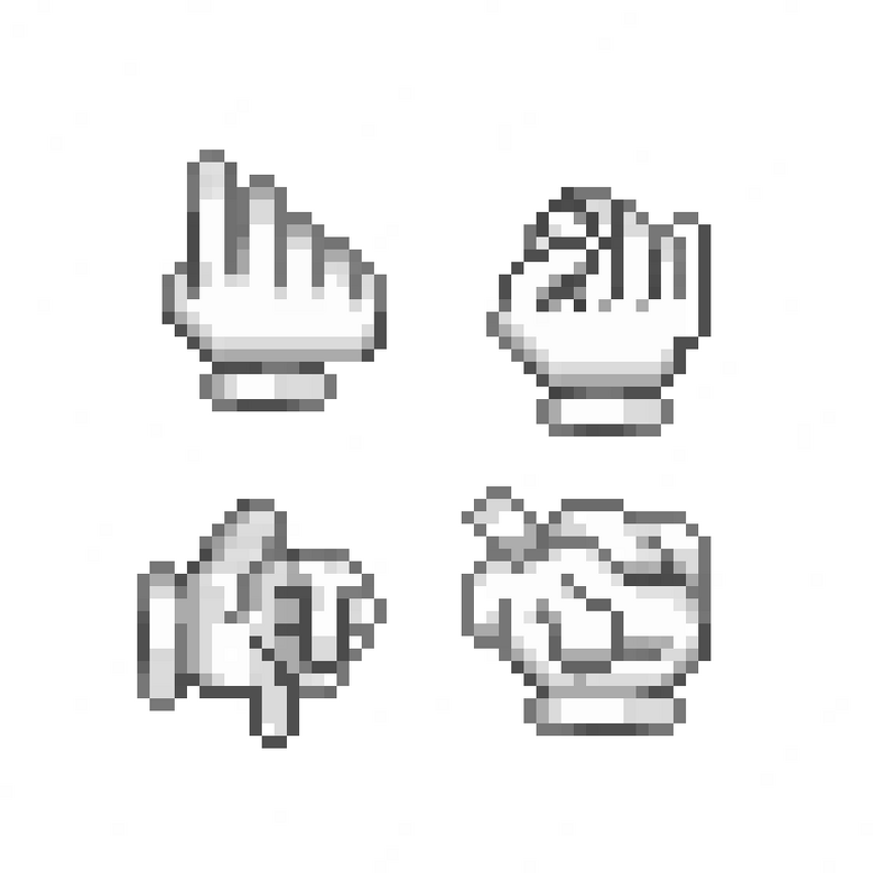Hand Cursors Poiters (Ai style) by @pixel_Salvaje