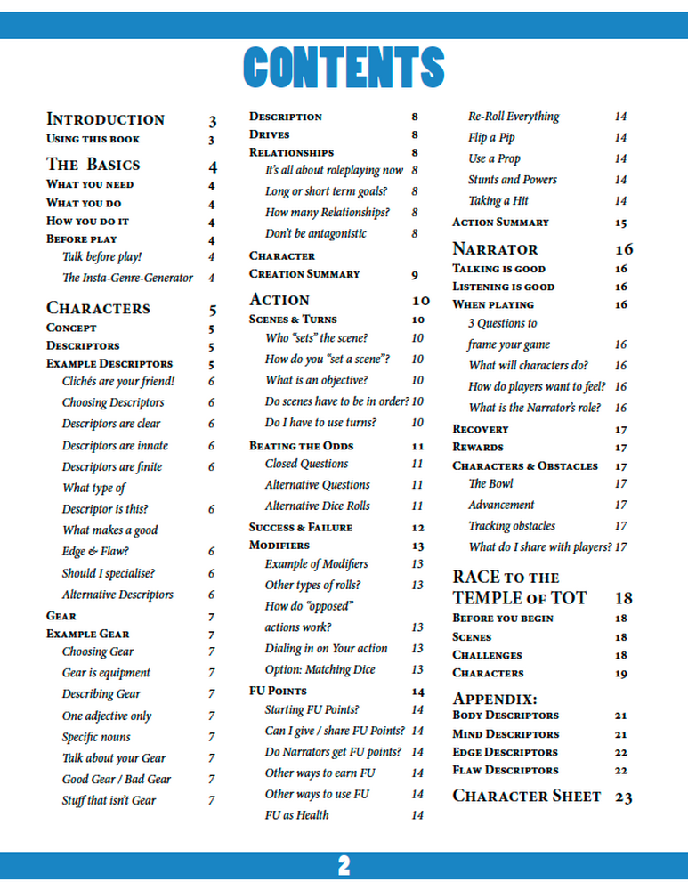 FU: The Freeform Universal RPG (Classic) by Peril Planet Game Studio