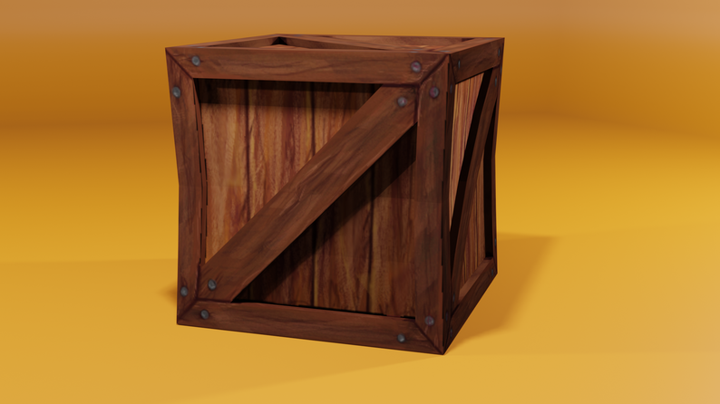 Hand Painted Low Poly Box by The-Wild-Dodo