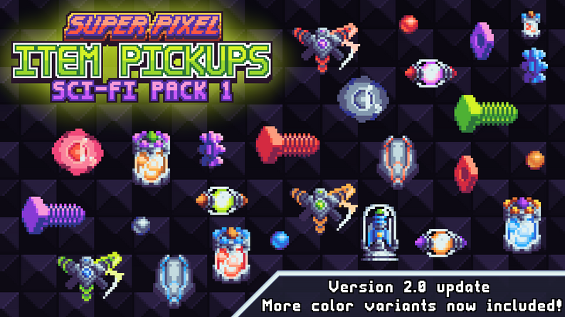 Super Pixel Item Pickups: Sci-fi Pack 1 by unTied Games