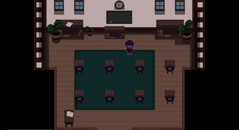 School tile set Japanese Style, Dark wood RPG Maker MV by catowo