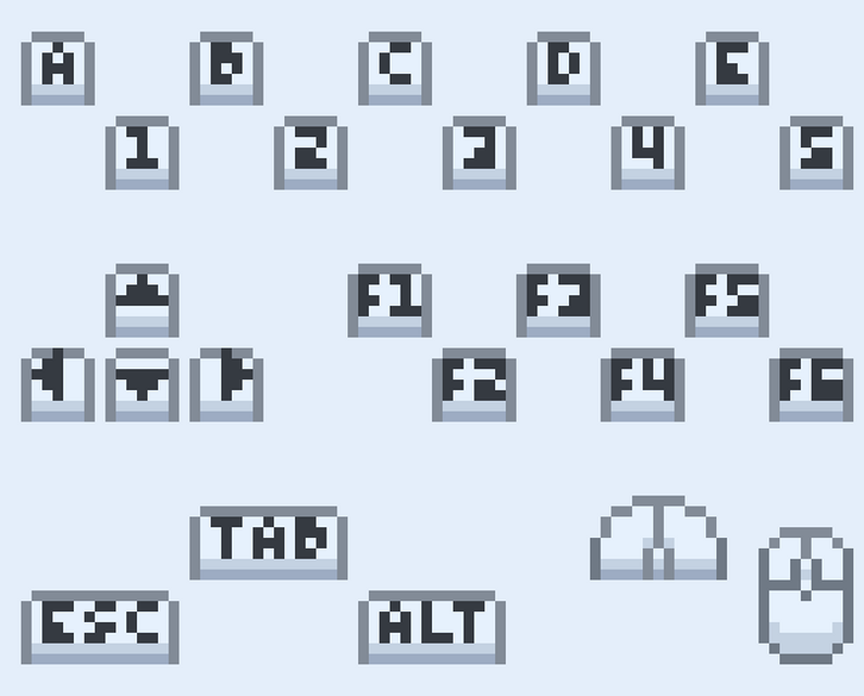 Tiny Prompt - 8x8 UI Buttons (Controller, Keyboard, Touch, and More) by ...