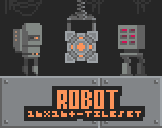 16x16+ Robot Tileset by 0x72