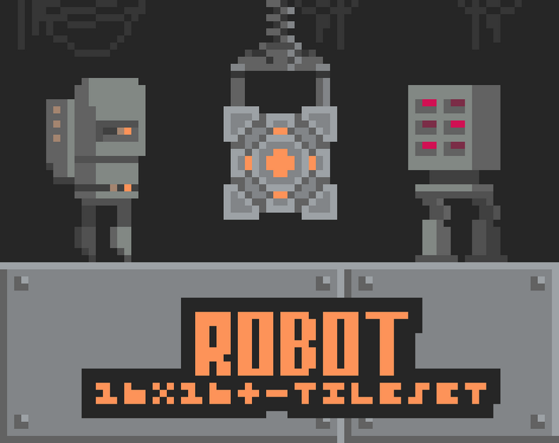16x16+ Robot Tileset by 0x72
