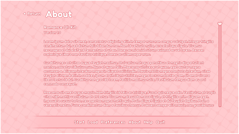 Ren'Py Romance UI Kit by __ess__ VN Assets