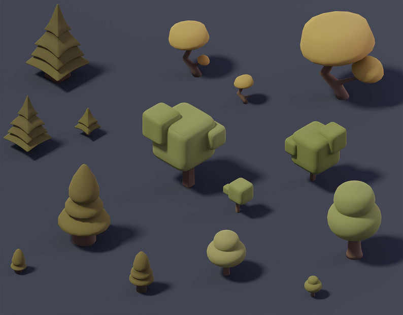 FREE LOW POLY TREES by Felipe Greboge