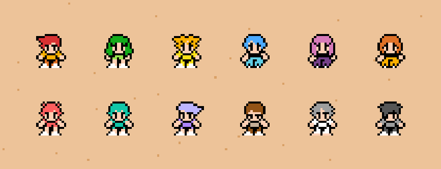 12 Retro Pixel Characters! by PixelFight