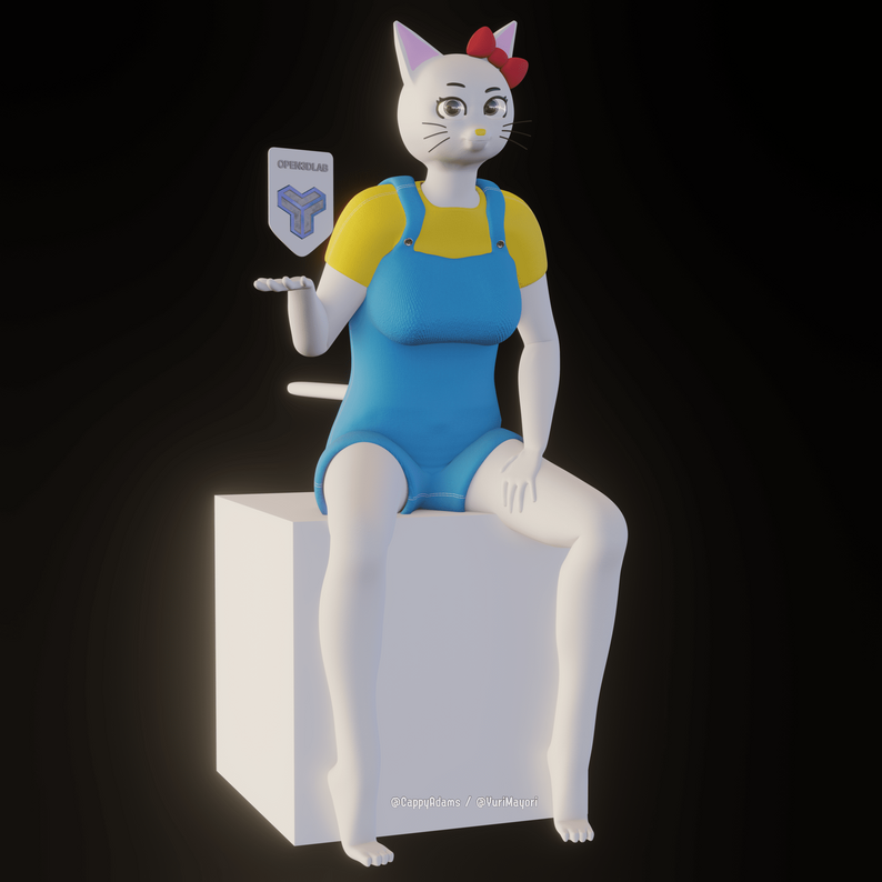 Hello Kitty // DJ Kitty (3D Model for Blender 3.4.1) by CappyAdams