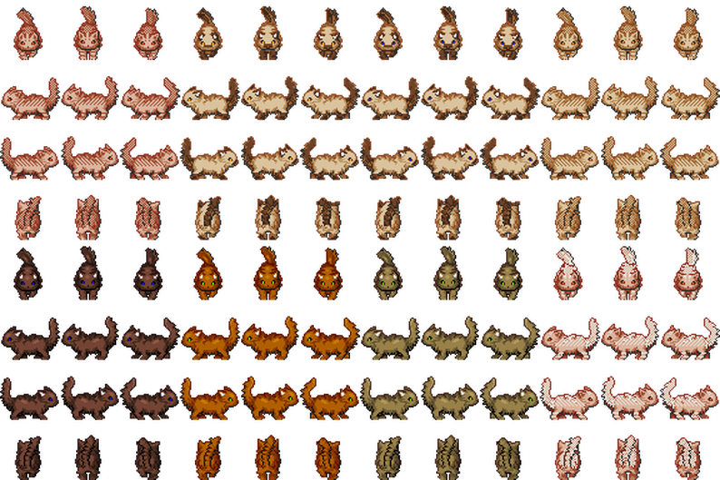 Cat Sprites (Recolors of whtdragon's Sprites) by anne21