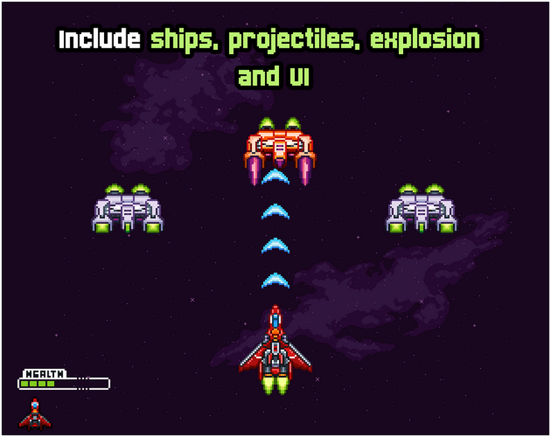 Pixel SHMUP Ships Free by DyLESTorm