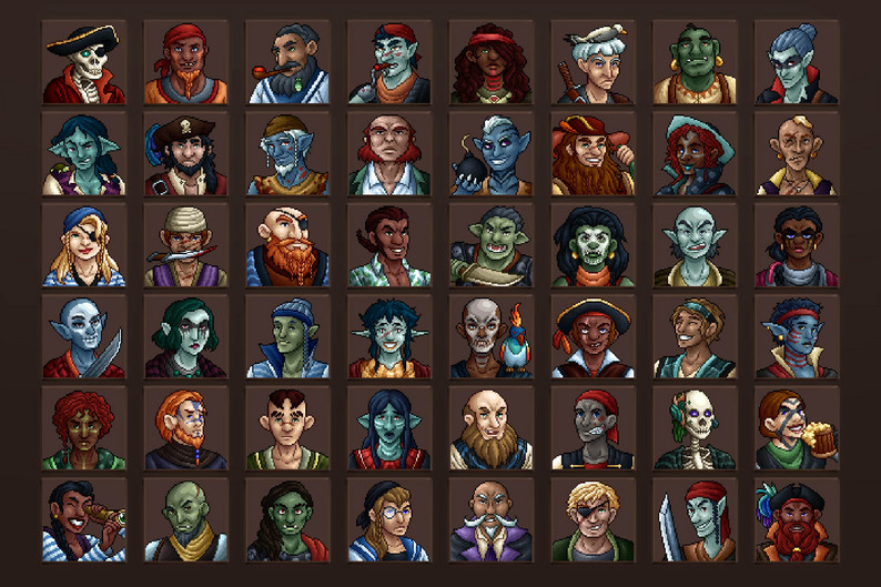 Pirate 64×64 Icons by Free Game Assets (GUI, Sprite, Tilesets)