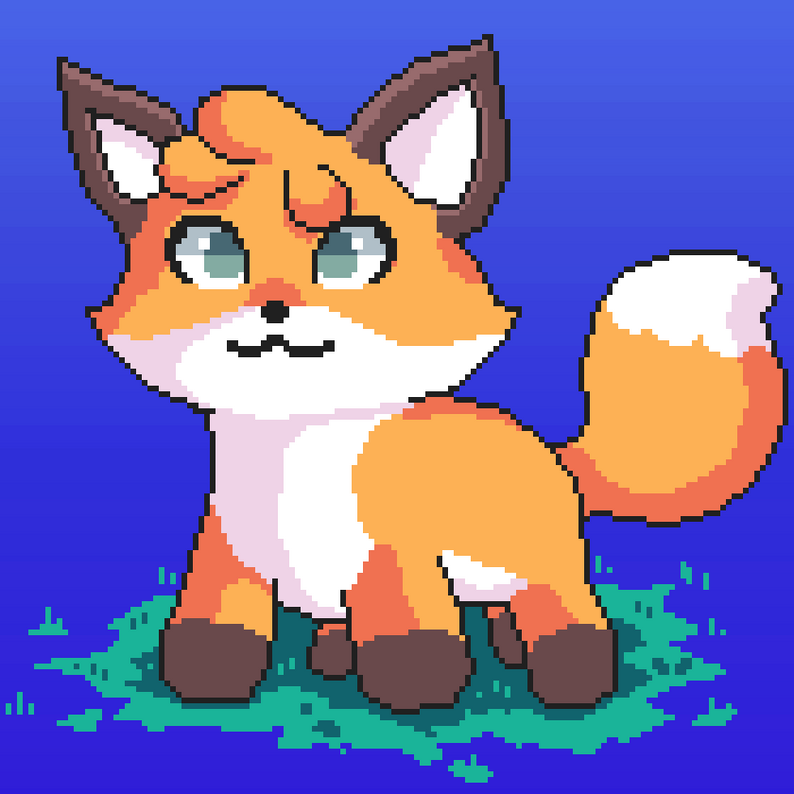 orange fox pixel art portraits by dani567