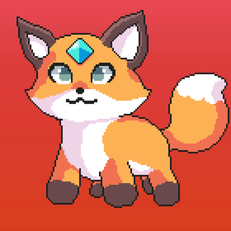 orange fox pixel art portraits by dani567