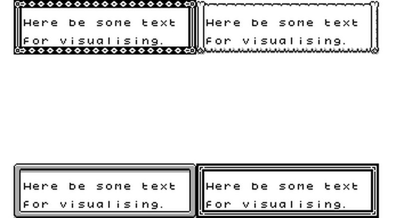 Gameboy dialogue/text frame pack by 2bitcrook