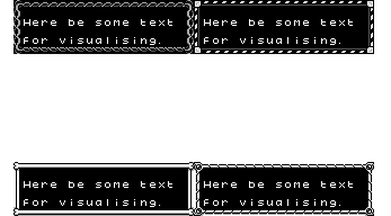Gameboy dialogue/text frame pack by 2bitcrook