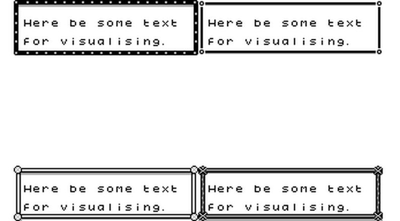 Gameboy dialogue/text frame pack by 2bitcrook