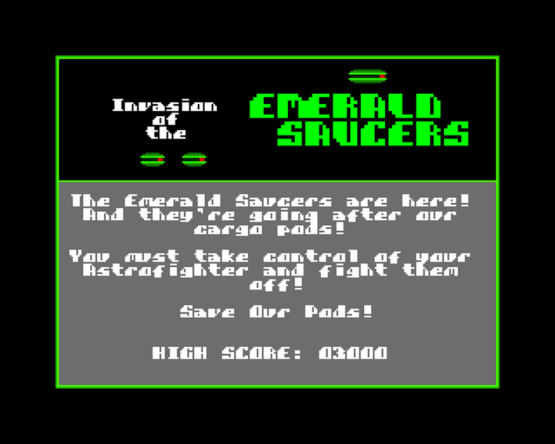 Invasion of the Emerald Saucers (ZX Spectrum Next & Atari STE) by robc