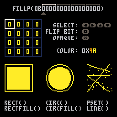 PICO-8: Fill Patterns by MBoffin (Dylan Bennett)