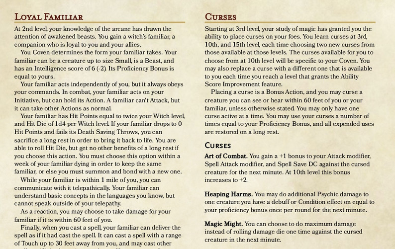 witch class (d&d 5e) by PsychHound