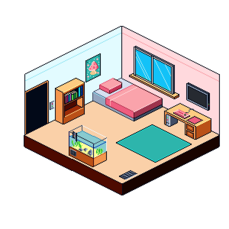Isometric Bedroom Assets by gurokitty