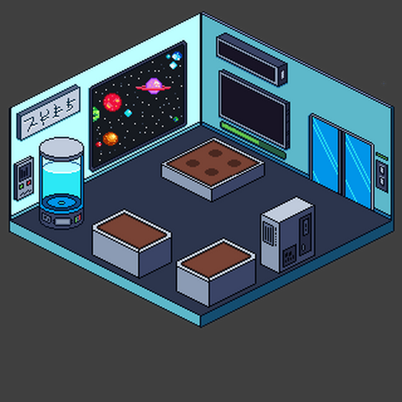 Isometric Space Assets (with simple plant animations) by gurokitty