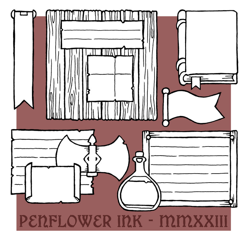 Modular Character Sheet Fantasy Expansion (Digital Assets) by Penflower Ink