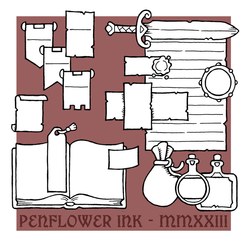Modular Character Sheet Fantasy Expansion (Digital Assets) by Penflower Ink