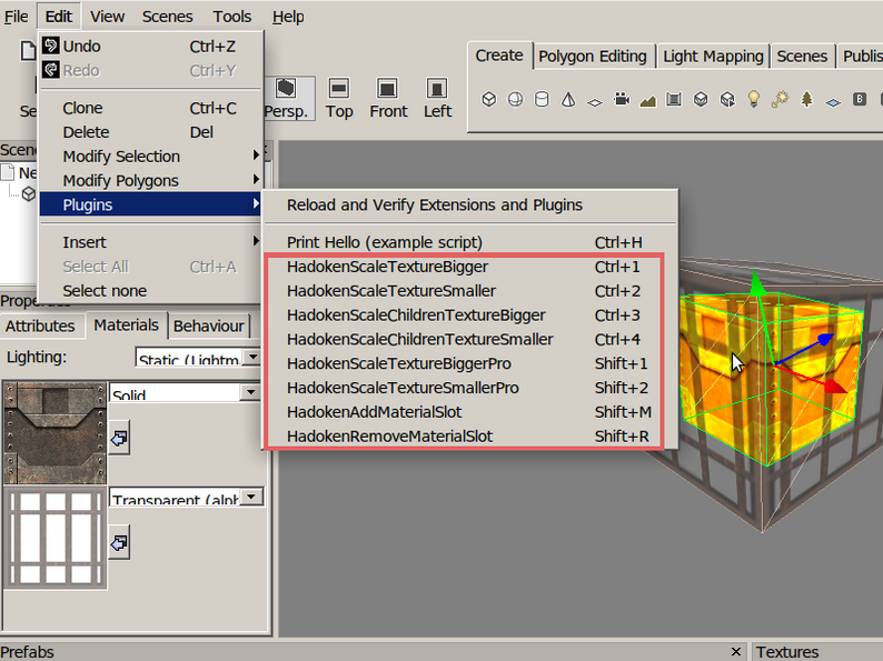 CopperCube editor uv scale plugin by HADOKEN RECORDS
