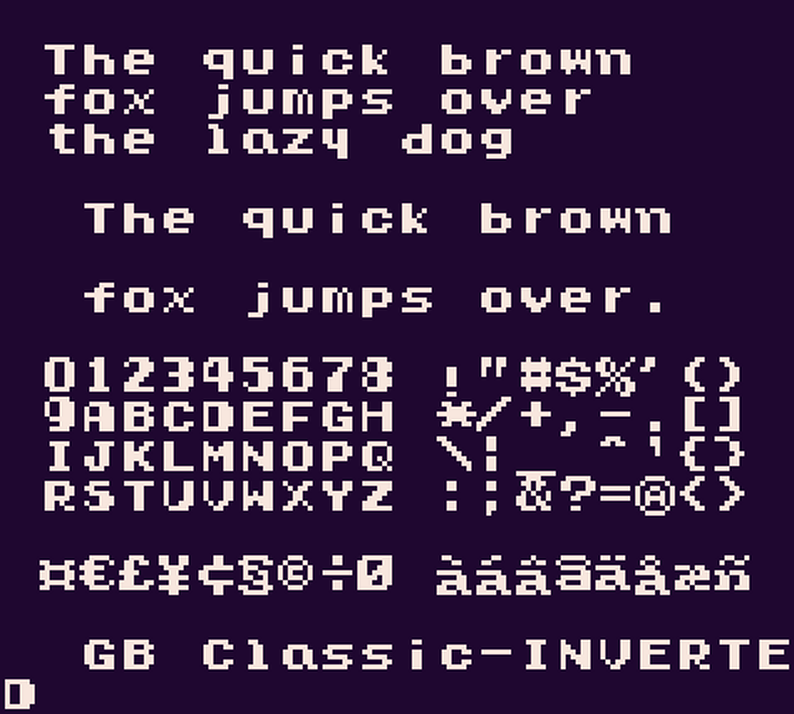 GB Classic - A font for GB Studio by Santiago Crespo