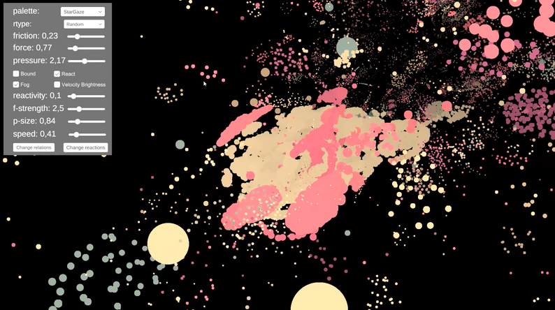 Particle life 3D, 4D by Tucan444