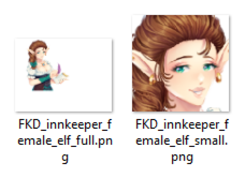 Fantasy Portrait - Innkeeper Elf Character Talksprite by FKDemetri