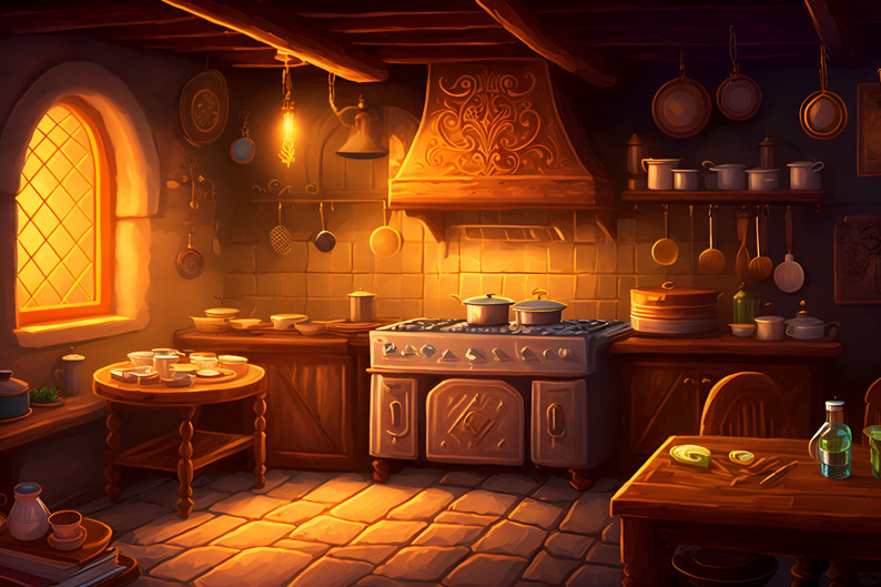 Free HD Cozy Kitchen VN backgrounds by VNA - VisualNovelAssets