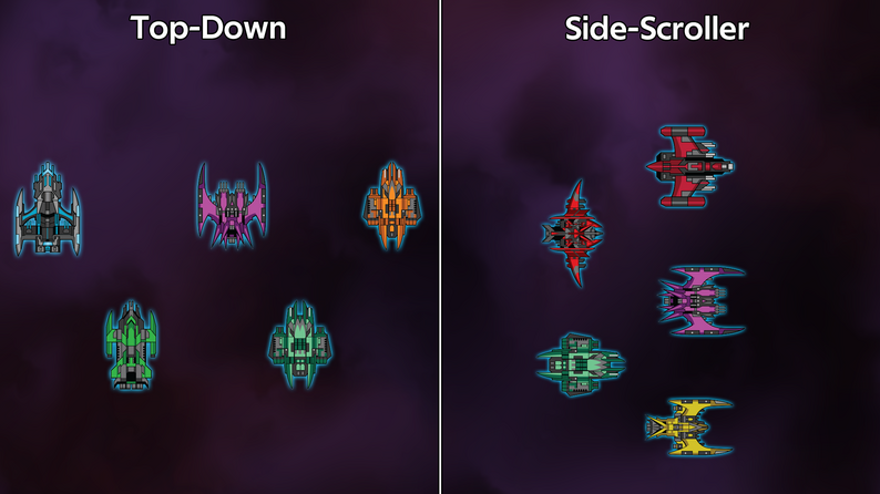 Vector Spaceships for SHMUP Games by pixellstudio