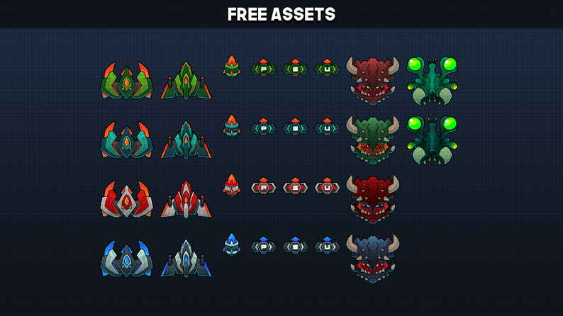 2D Space Shooter Sprites by Larzes