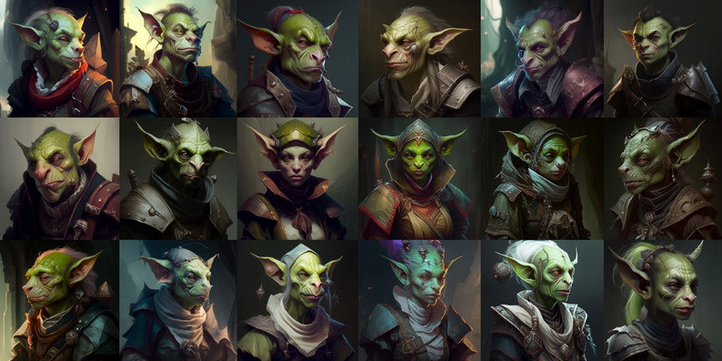 200 Goblin Hero Fantasy Character Portraits by Corax Digital Art