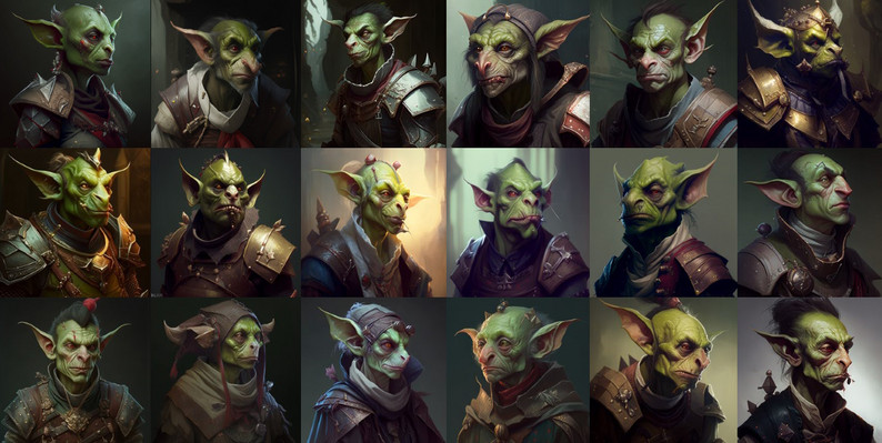 200 Goblin Hero Fantasy Character Portraits by Corax Digital Art