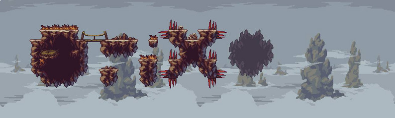 Foggy Cliffs - Fantasy Pixel Art Tileset by aamatniekss